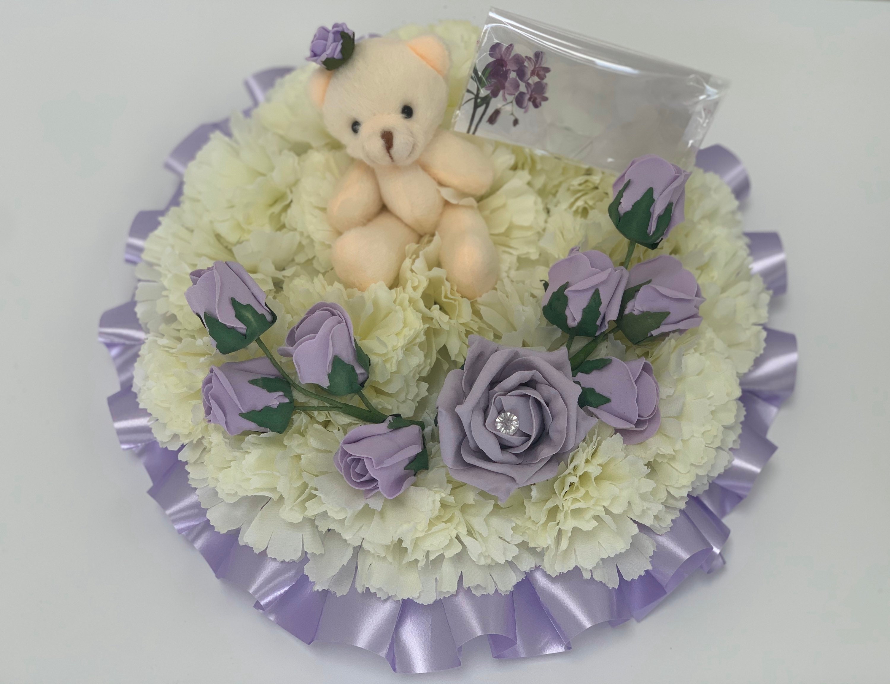 Funeral Tribute Memorial wreath teddy grave Artificial Flower | Etsy