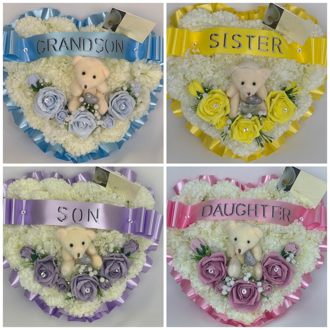 Funeral Tribute Memorial Wreath Teddy Grave Artificial Flower - Etsy