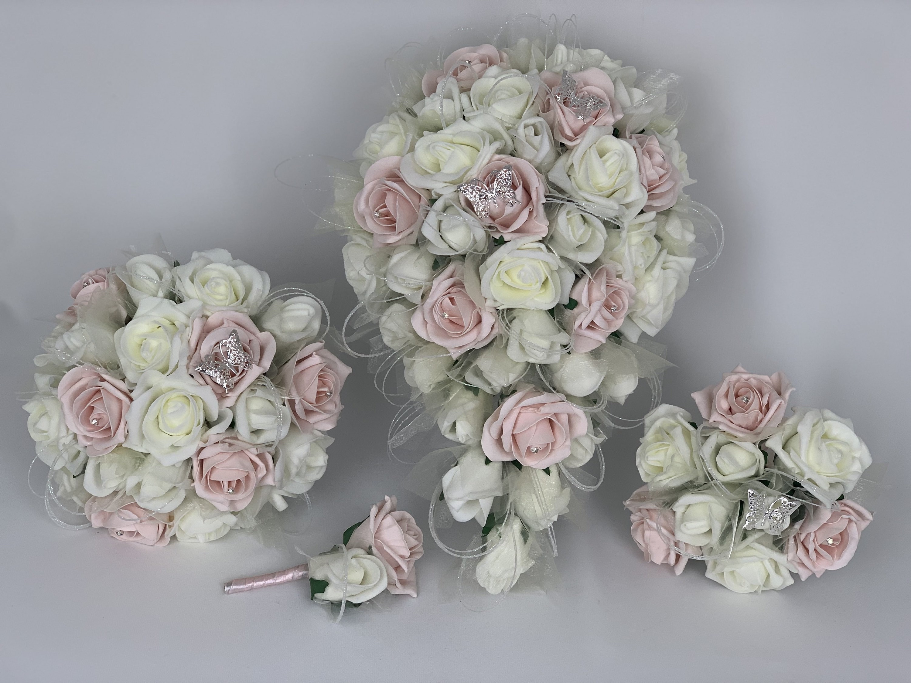 Wedding Bouquets Flowers Sets Ivory Blush Pink Purple Red Grey Royal ...