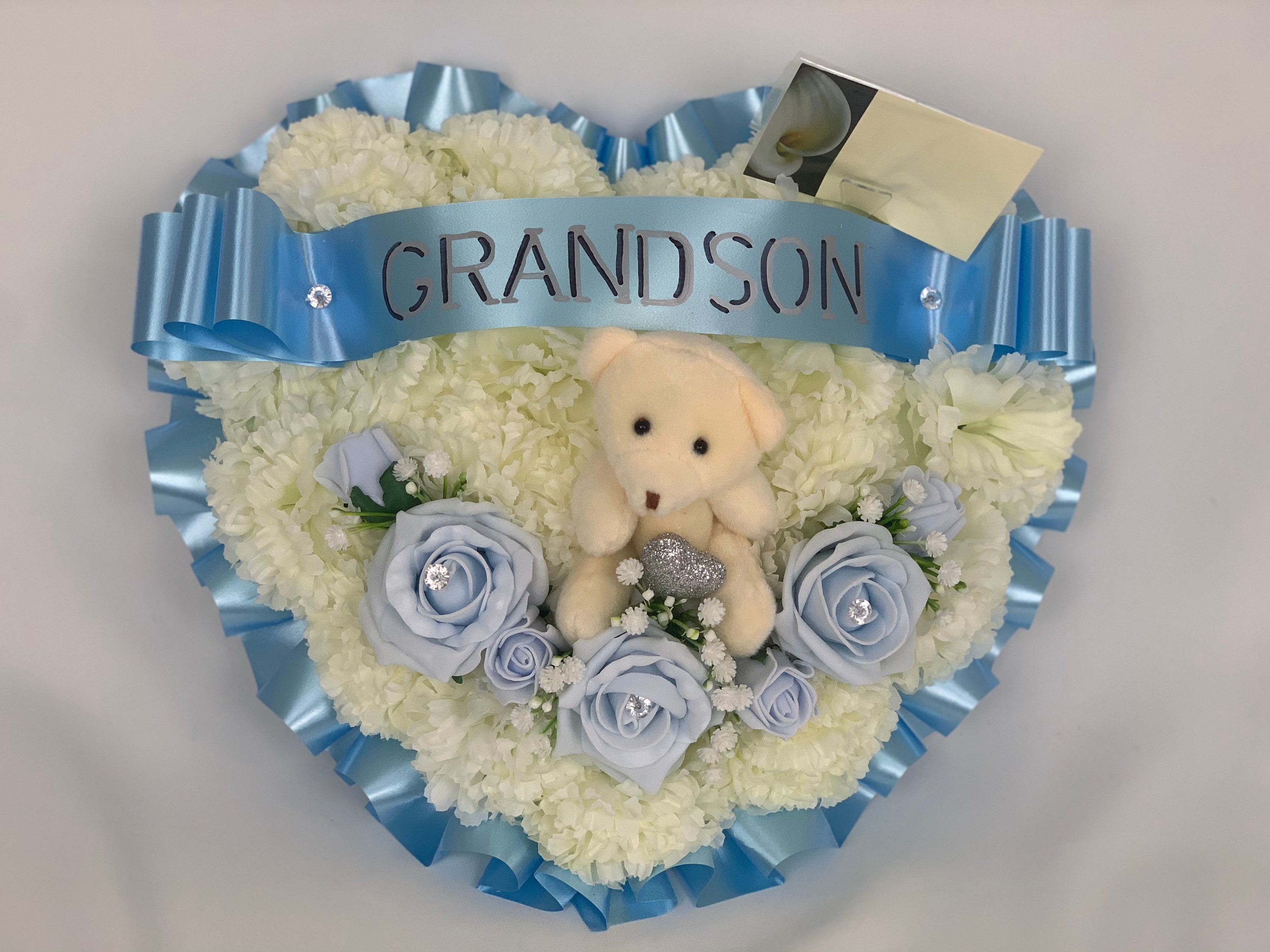 Funeral Tribute Memorial Wreath Teddy Grave Artificial Flower - Etsy Canada
