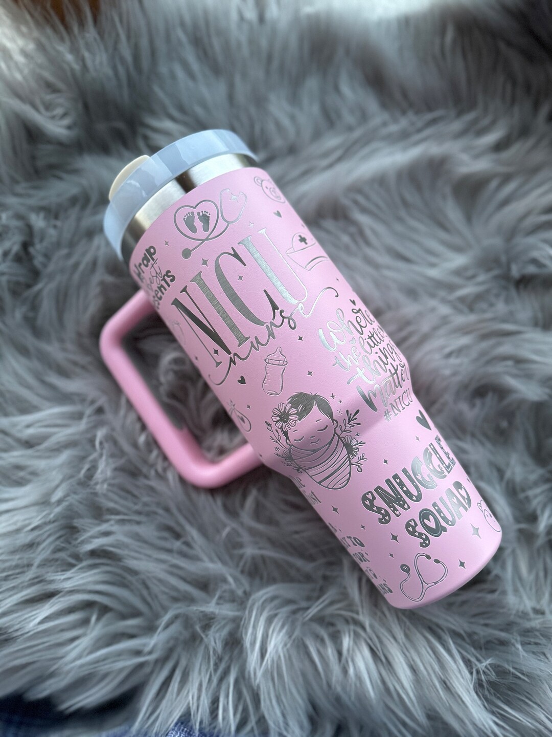 NICU Nurse 40oz Tumbler NICU Swaddle Specialist Neonatal Intensive Care ...