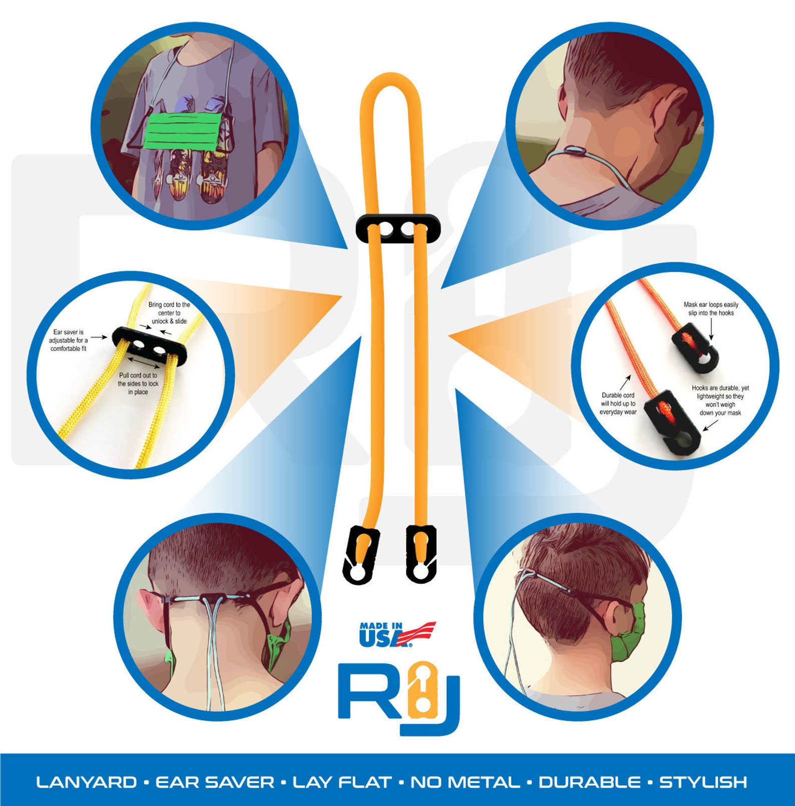 CAROLINA BLUE Ear Loop Extender for Face Masks Durable Made - Etsy