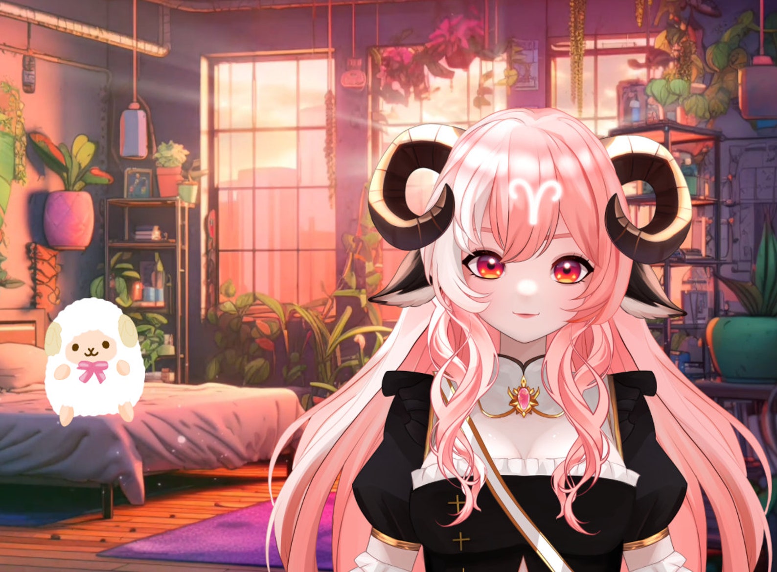 Sheep Plushie Plush Vtuber Asset Stream Decoration Twitch Cute Kawaii ...