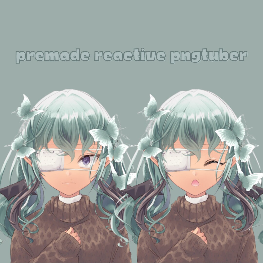 Premade PNGTuber Elf Succubus Anime Girl Blue Hair Fantasy VTuber ...