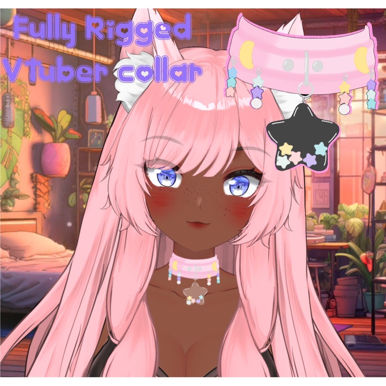 Star Collar Choker Vtuber Asset Live2d Fully Rigged Jewellery Necklace ...