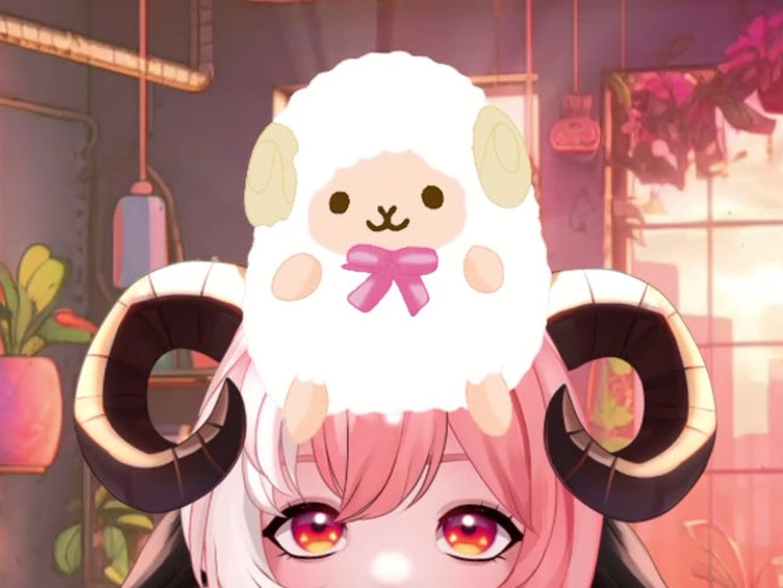 Sheep Plushie Plush Vtuber Asset Stream Decoration Twitch Cute Kawaii ...