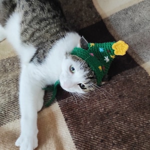 Christmas Tree Cat Hat Сrochet Cat Bonnet Cute Pet Costumes Beanie Cat ...