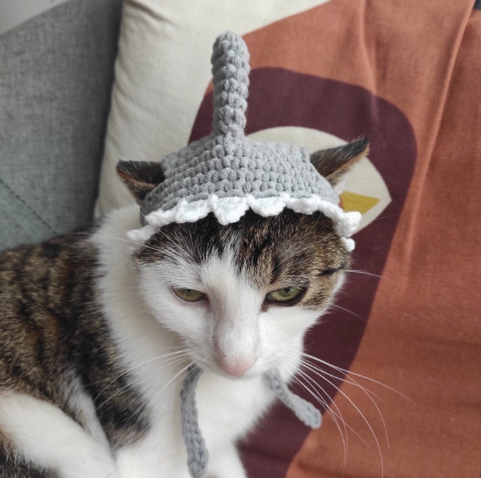 Shark Hat for Cat Cats Birthday Gift Crochet Hat for Pets Photo Prop ...