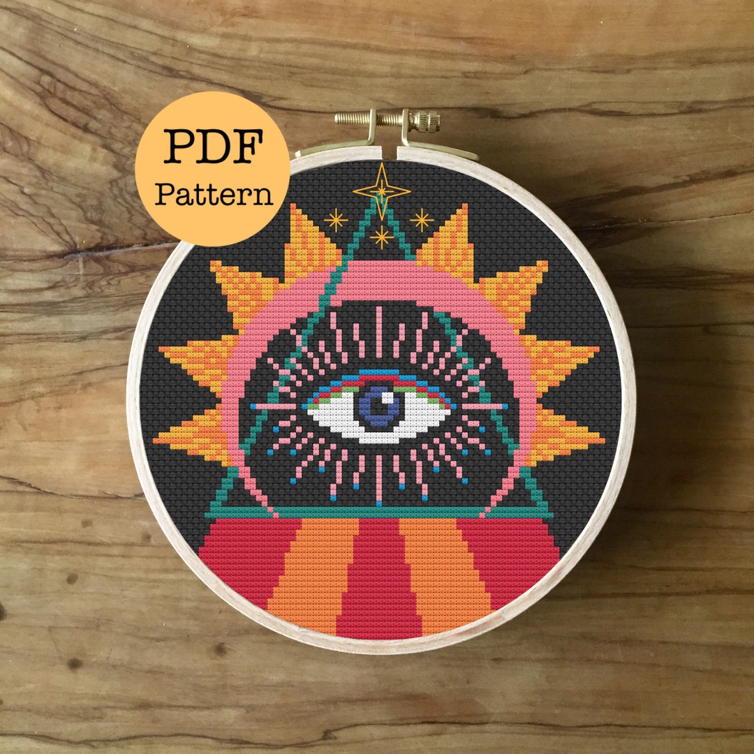 The Eye Cross Stitch Pattern: Modern Beginner Design (PDF Pattern) - Etsy