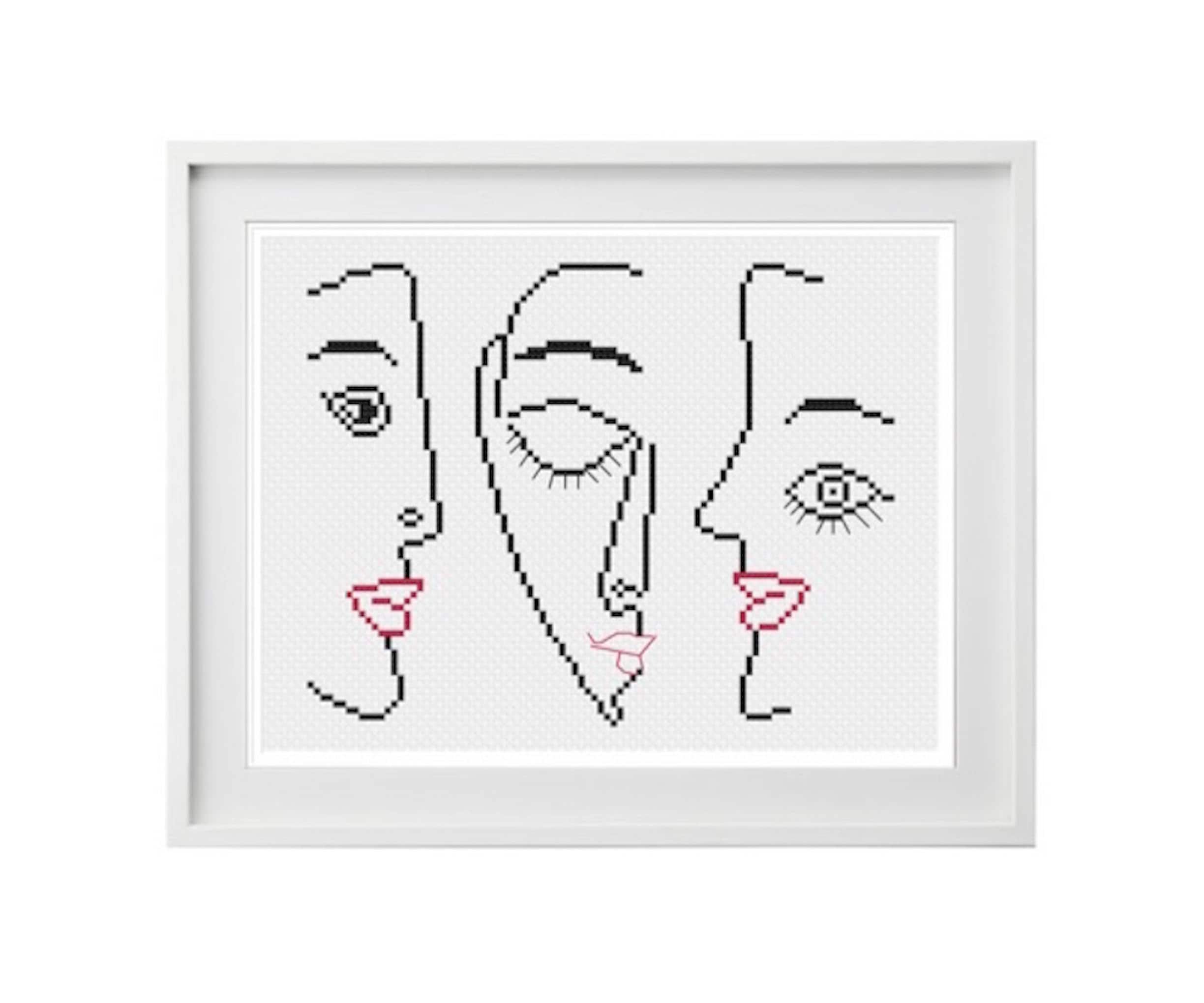 Picasso Faces cross stitch pattern modern cross stitch | Etsy