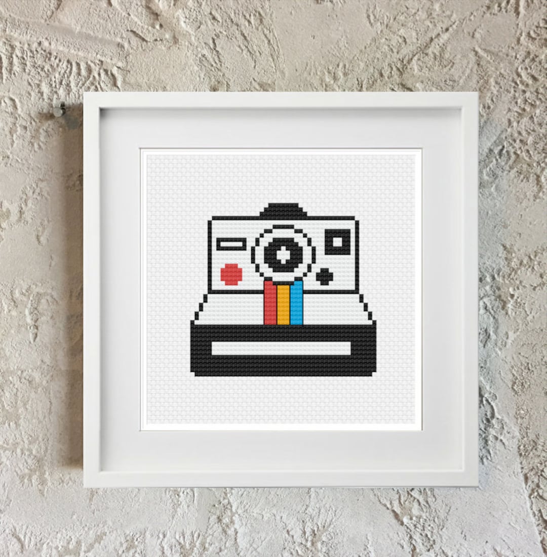 Polaroid Camera Cross Stitch Pattern | Modern Cross Stitch | Retro ...