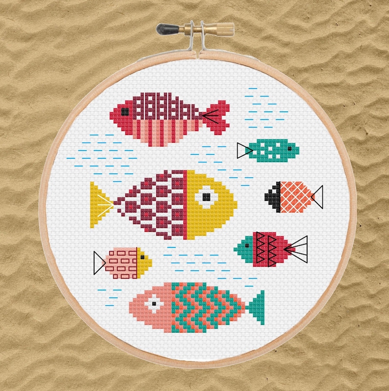 Fish Cross Stitch Pattern Fish Modern Cross Stitch | Etsy