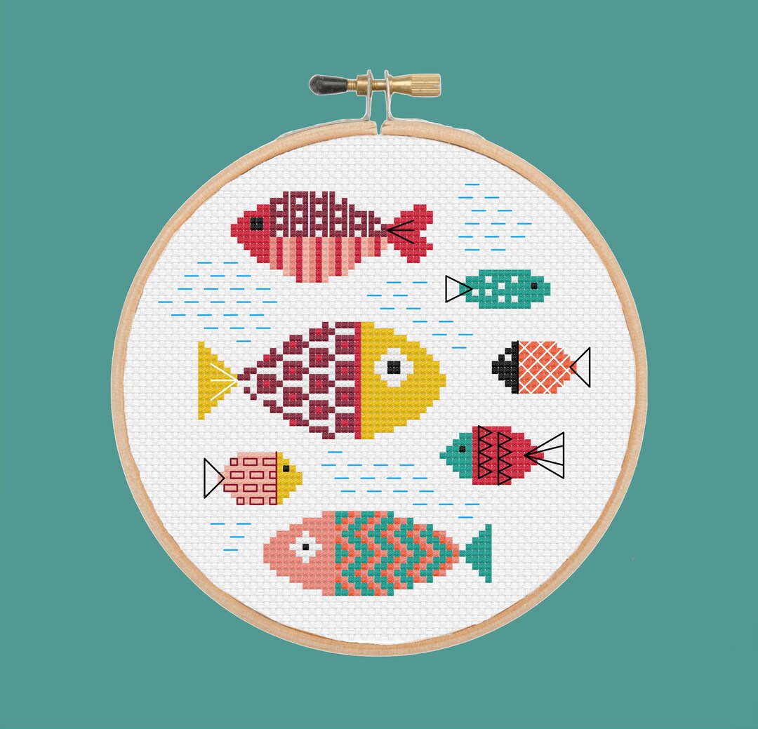 Fish Cross Stitch Pattern Fish Modern Cross Stitch Beginner Cross ...