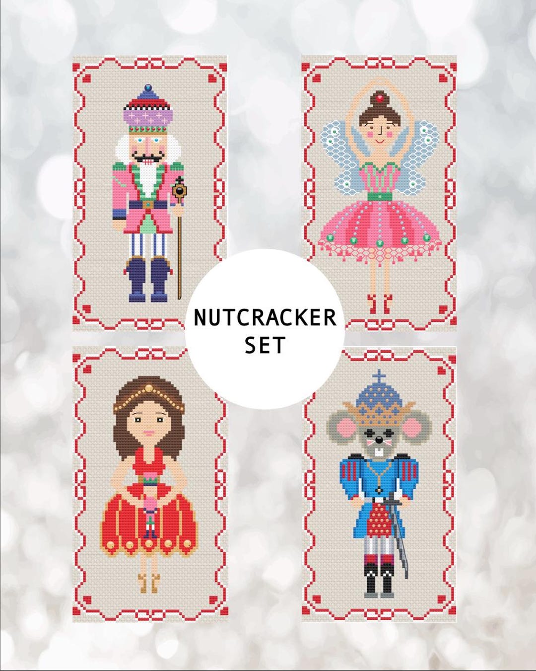 Nutcracker Cross Stitch Set | Christmas Cross Stitch Pattern | Ornament ...