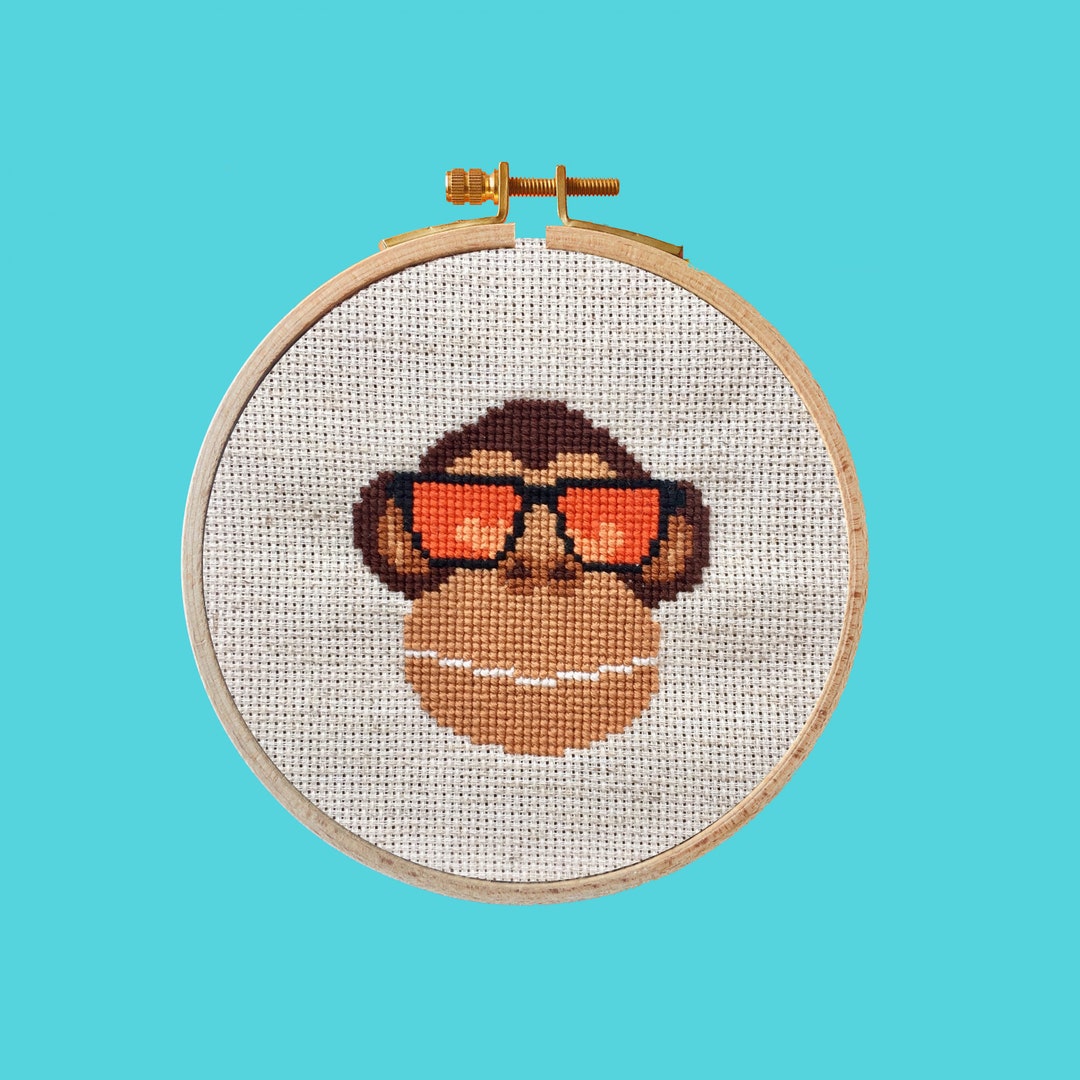 3 Monkeys - See No Evil | Monkey Cross Stitch Pattern | Modern Cross ...