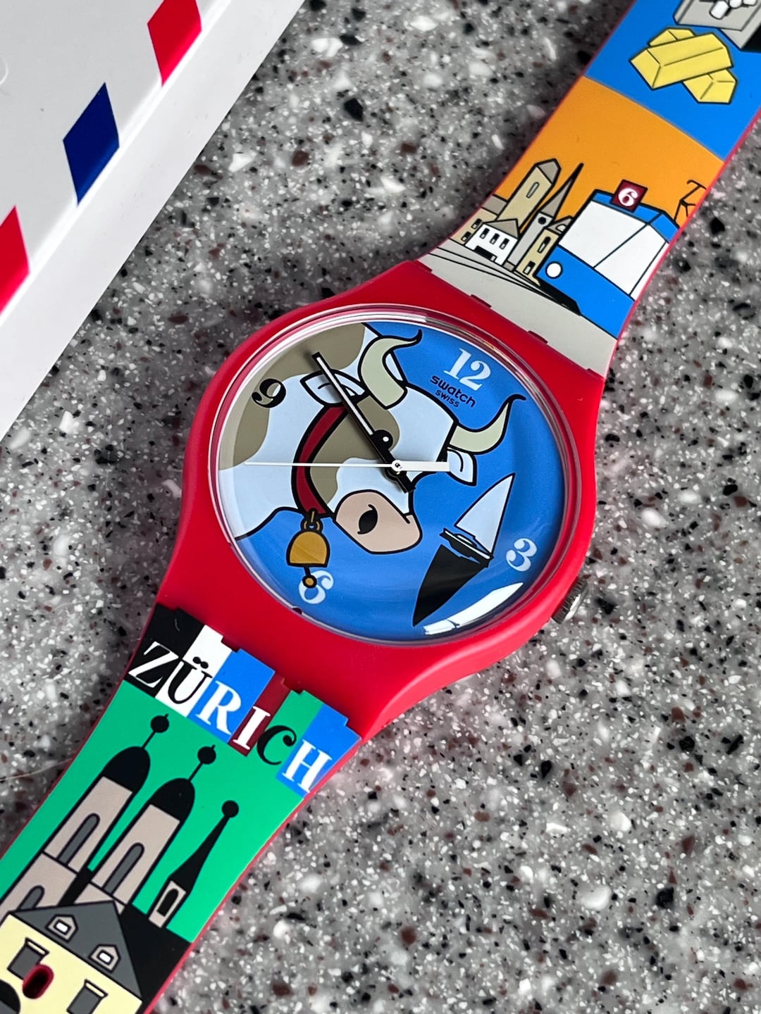 NEW Unworn Swatch Watch Large 41mm Scenes De Zuri or Zurich Swatch ...