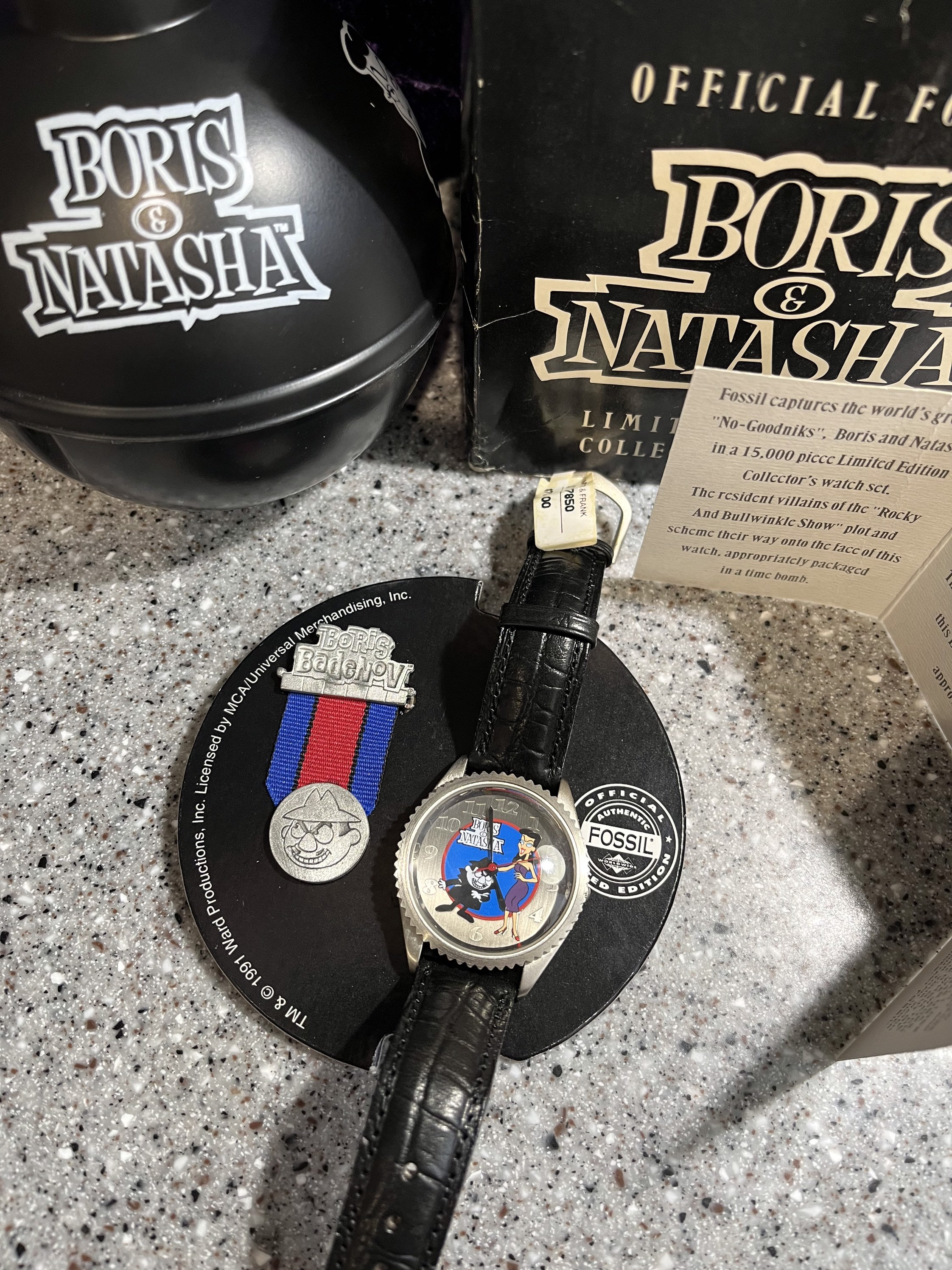 Vintage 1991 Boris & Natasha BOMB Official Fossil Watch - Etsy