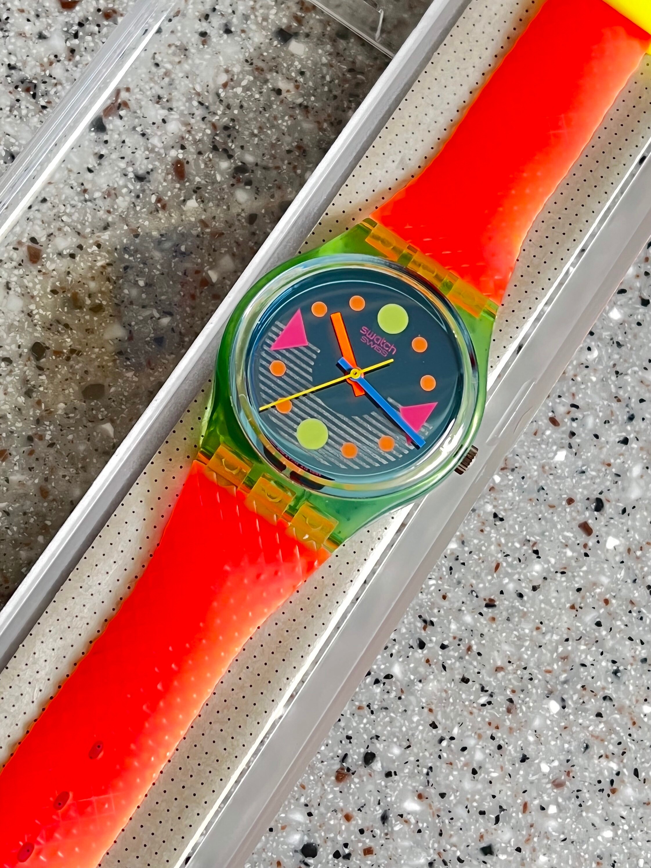 RARE Swatch Watch Vintage Neon Orange Yellow 1990 Swatch Watch | Etsy