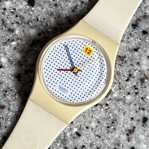 1985 25mm Vintage Swatch Watch Called Dotted Swiss LW104 All Original ...