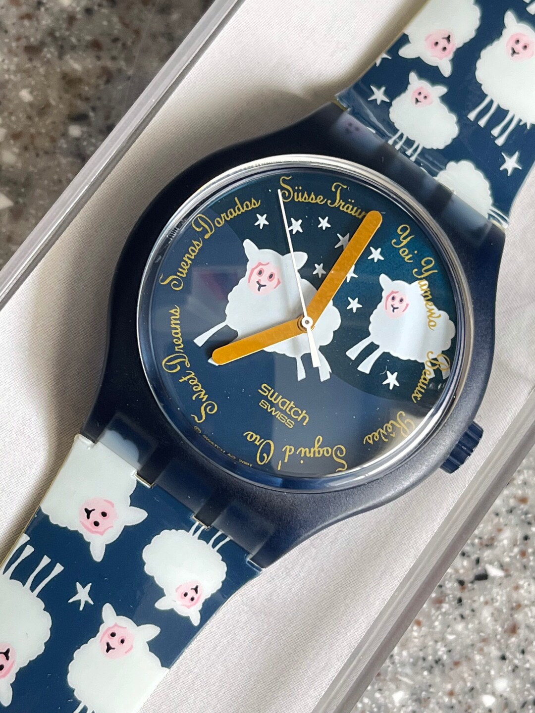 X-large Swatch Watch 2002 Vintage Black Sheep TOO SUDN101 New in Box ...