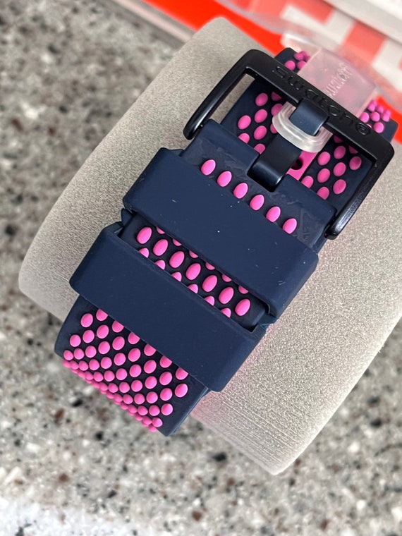 Big Bold NEW swatch watch Candy pink and navy unworn … - Gem