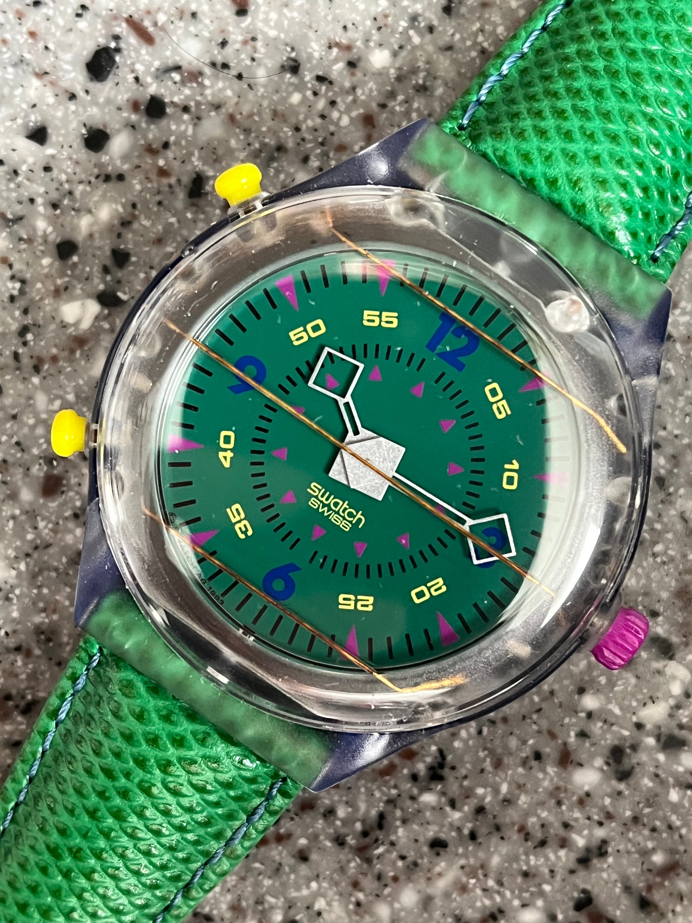 Swatch Pager Beep up PAT114 Jushinki RARE Pager Function Watch UNTESTED ...
