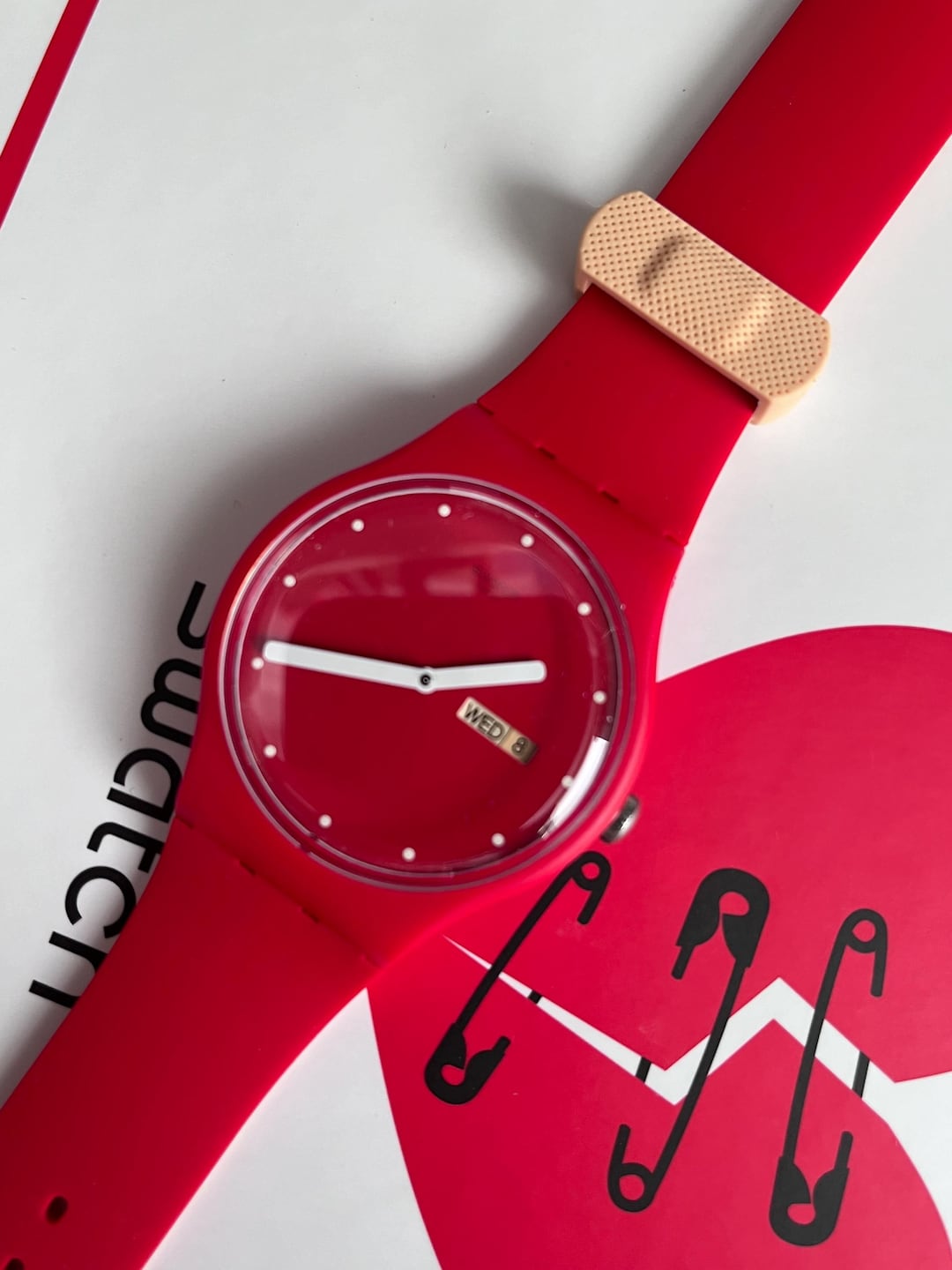 Swatch Watch NEW Special Red Rebel With a Twist Mend a Broken Heart ...
