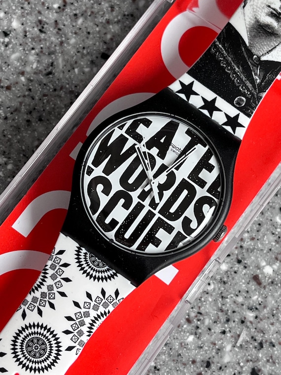 Swatch Watch artist special WORDS watch flexible band… - Gem