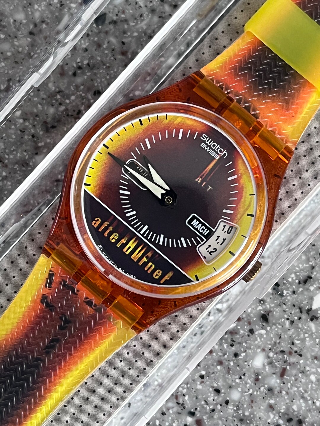 Swatch Watch 34mm NEW Never Worn With Battery Pilot, Plane Watch Rare GF701 SWATCH Afterburner ...