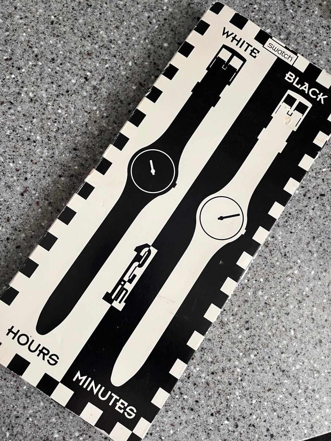 Vintage Swatch Watch Set 1995 2 in One White and Black Hours and ...