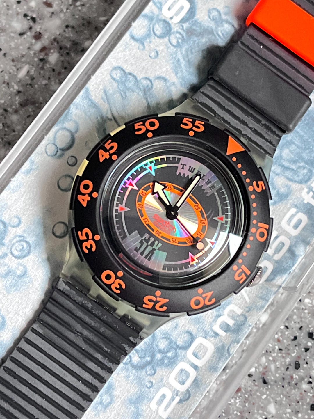 Swatch Vintage Scuba 200 1990 Early Unworn in Box With Battery TECH ...