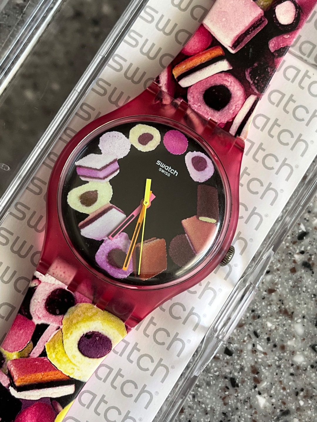 Swatch Watch NEW No Box With Battery Running Candy Themed 41mm RARE ...