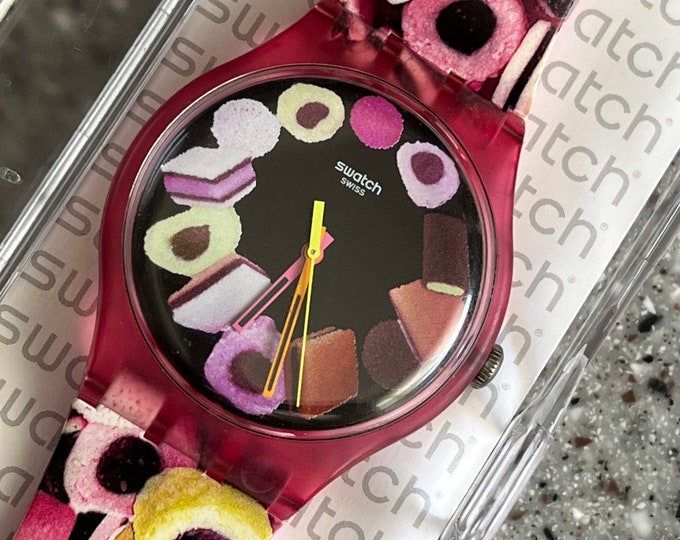 Swatch Watch NEW No Box With Battery Running Candy Themed 41mm RARE ...