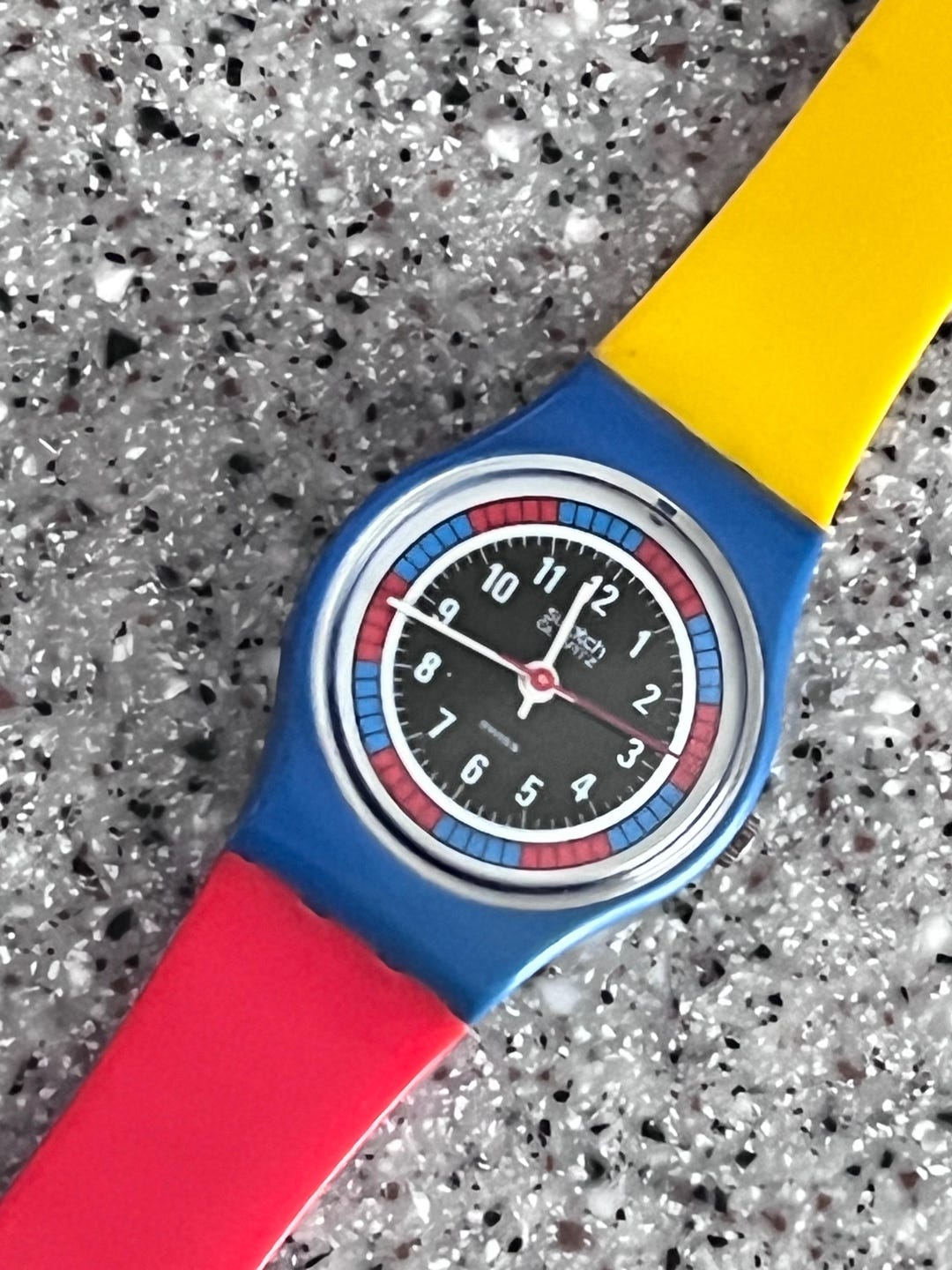 1985 Swatch Vintage Tri-color Racer Original New Unworn Working With ...