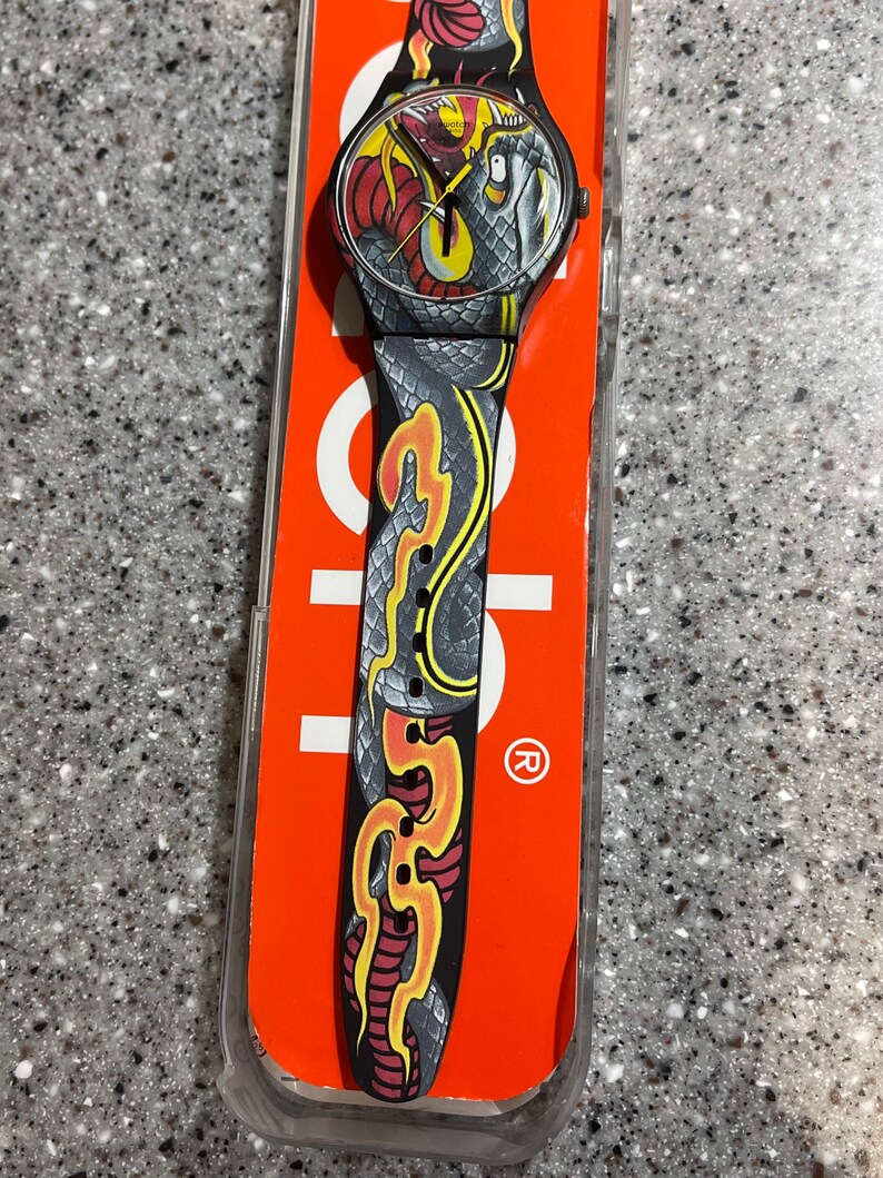 Rare Fired Snake Swatch Watch Tattoo Design Brand New in Box - Etsy