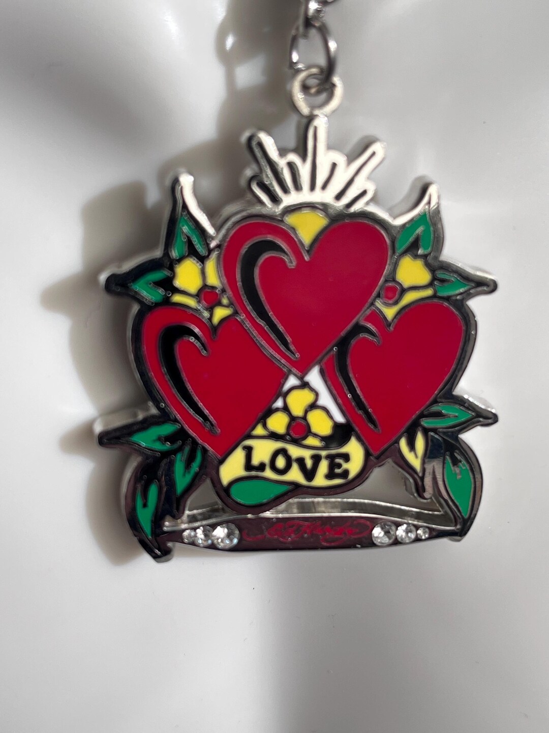 Pop ART Vintage Ed Hardy by Christian Audigier Los Angeles Triple Heart ...