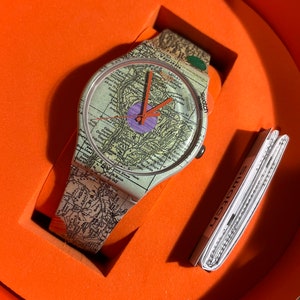 Numbered This is My Map Swatch Watch 41mm Face Never Worn in Box ...