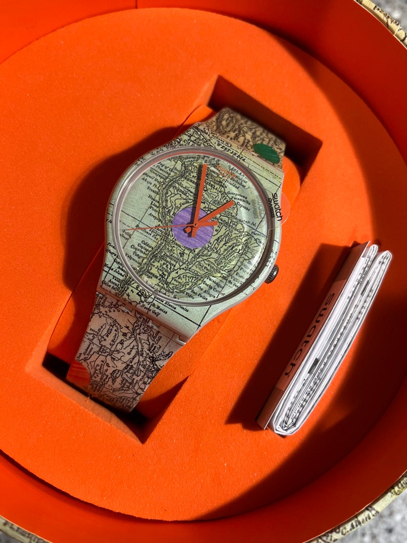 Numbered This is My Map Swatch Watch 41mm Face Never Worn in - Etsy