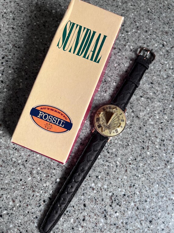 Rare Fossil domed Sundail 1990s rare watch in box unw… - Gem