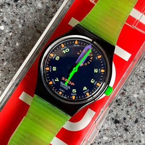 Swatch Stop Watch Vintage SSB100 RARE Jess Rush Original in Box With ...