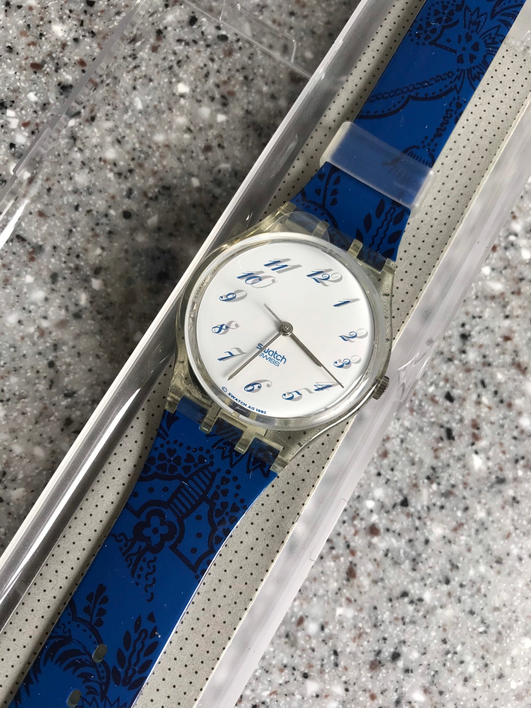 Vintage Swatch Watch GK162 Blue Tisane NOS Paper Box Ag1992 Never Worn ...