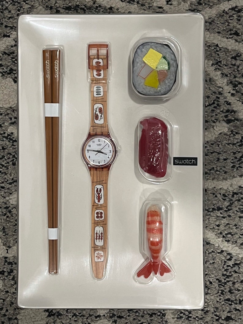 Vintage Swatch Watch Hors Doeuvre Sushi Plate Three Sushi | Etsy