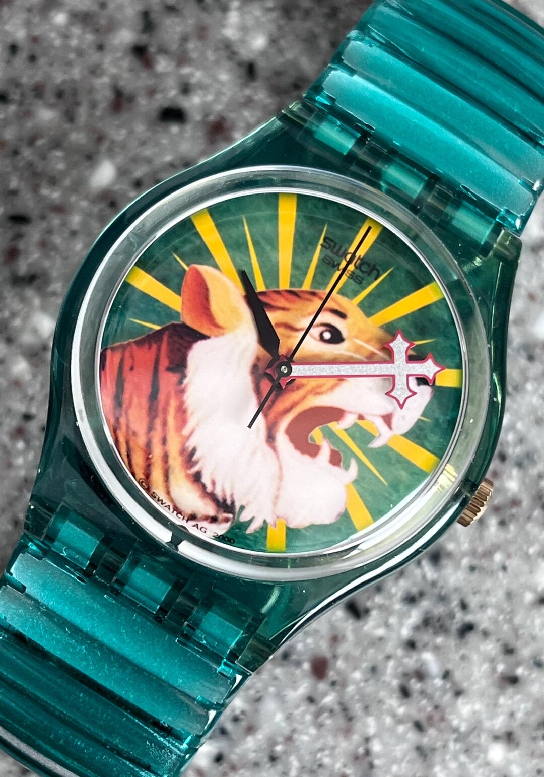 Swatch Watch Pre-owned Tiger 34mm Diameter Flexible Band GG198 Green ...