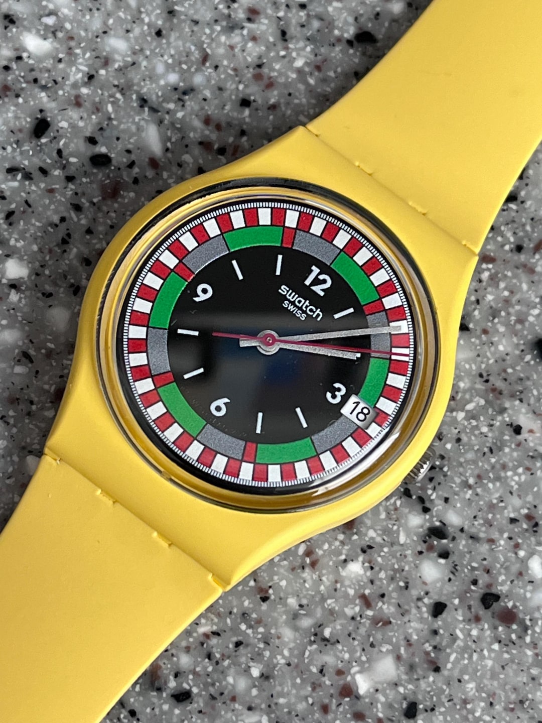 1984 Reloaded Swatch Watch YELLOW Racer This is a Re Released ...