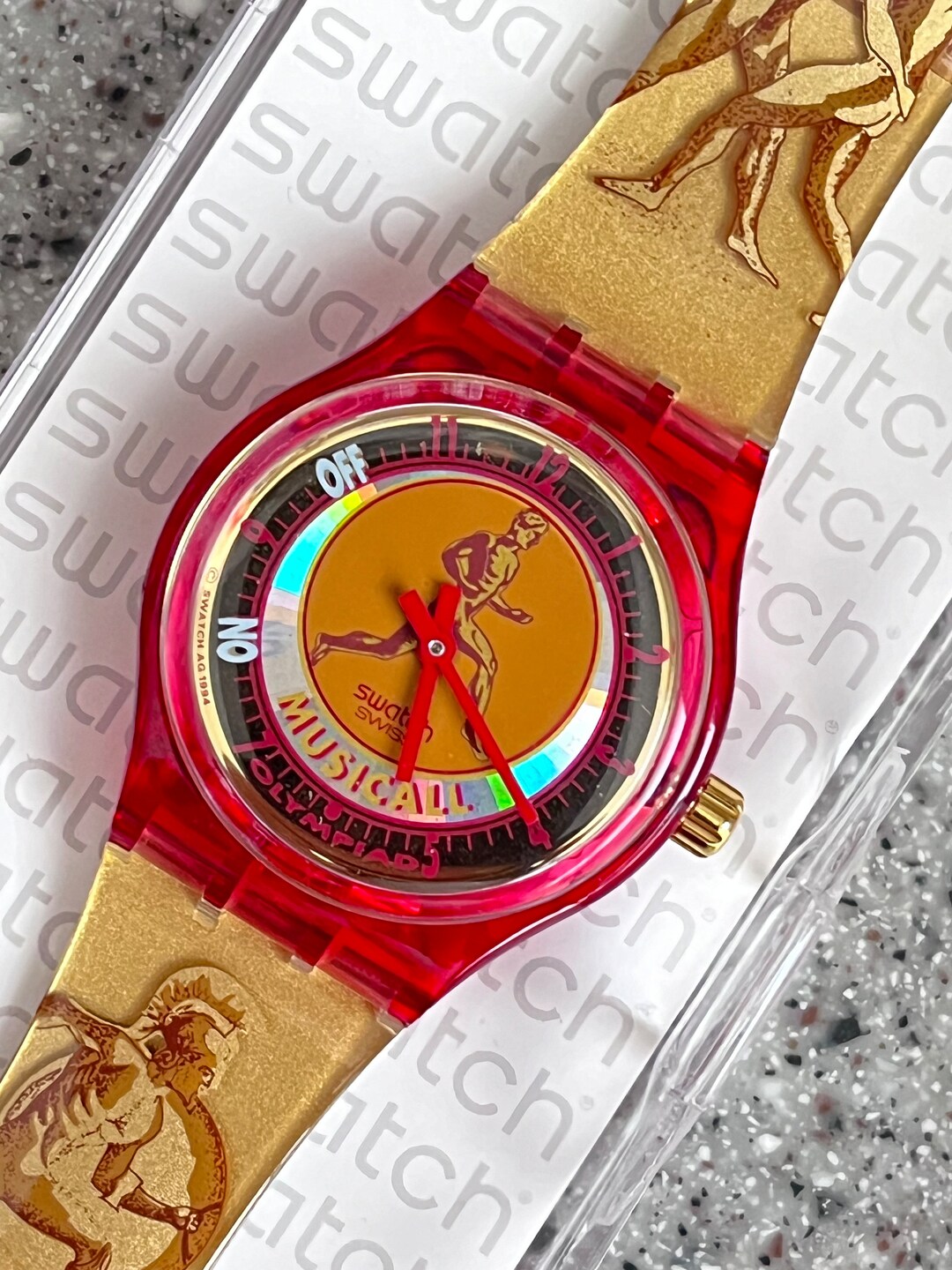 Vintage 1995 NEW Unworn 34mm Olympic Theme Swatch Watch Atlanta Watch ...
