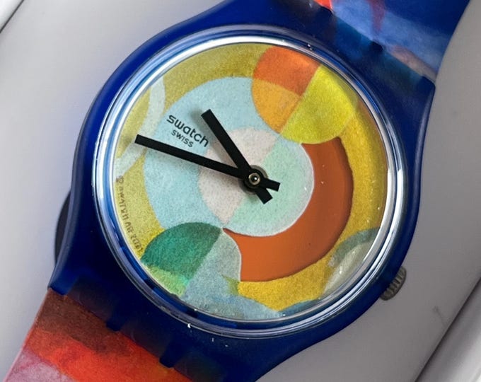 Swatch Watch New Carousel by Artist Robert Delaunay 34mm Swatch in Box ...