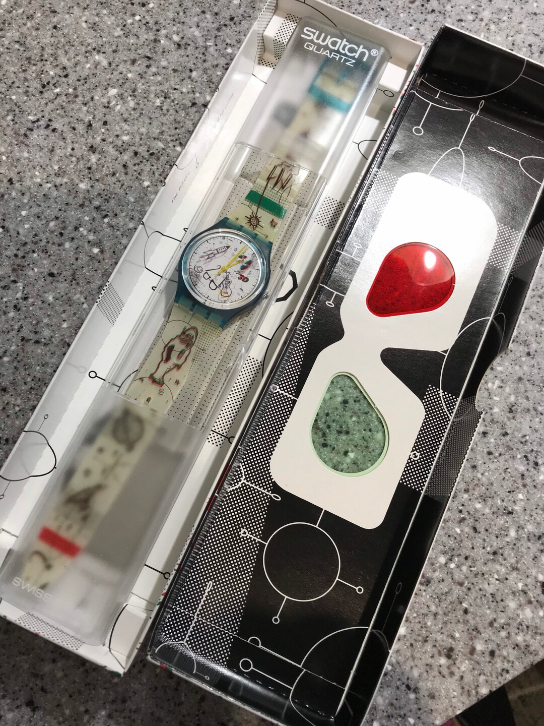Vintage Swatch Watch 3D Space Theme NOS New Old Stock and NIB 90s ...