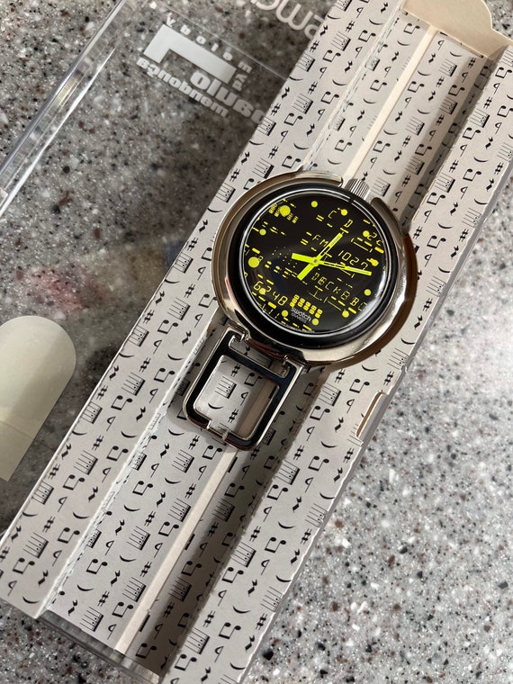 RARE Vintage 1995 CD Rack Pop Swatch Watch pocket pop… - Gem