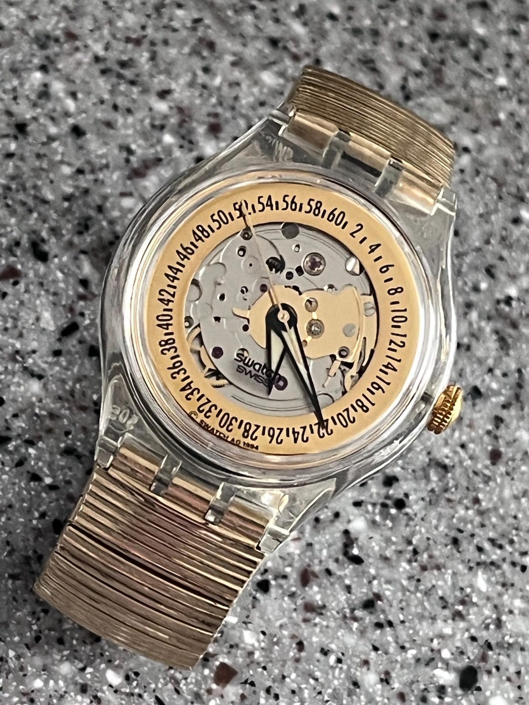 Swatch Vintage Automatic Golden Sixties SAK115 1995 Pre Owned Excellent ...