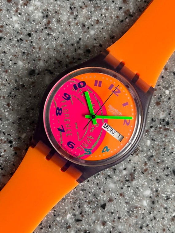 vintage swatch watch neon - Gem